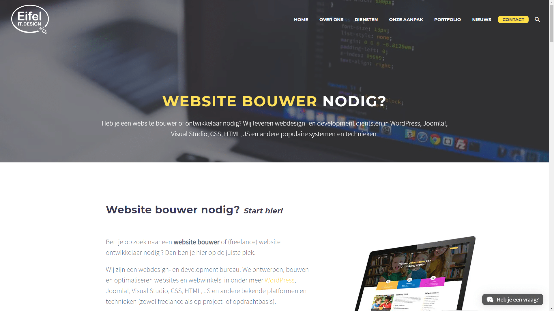 Zoek je een Website bouwer?